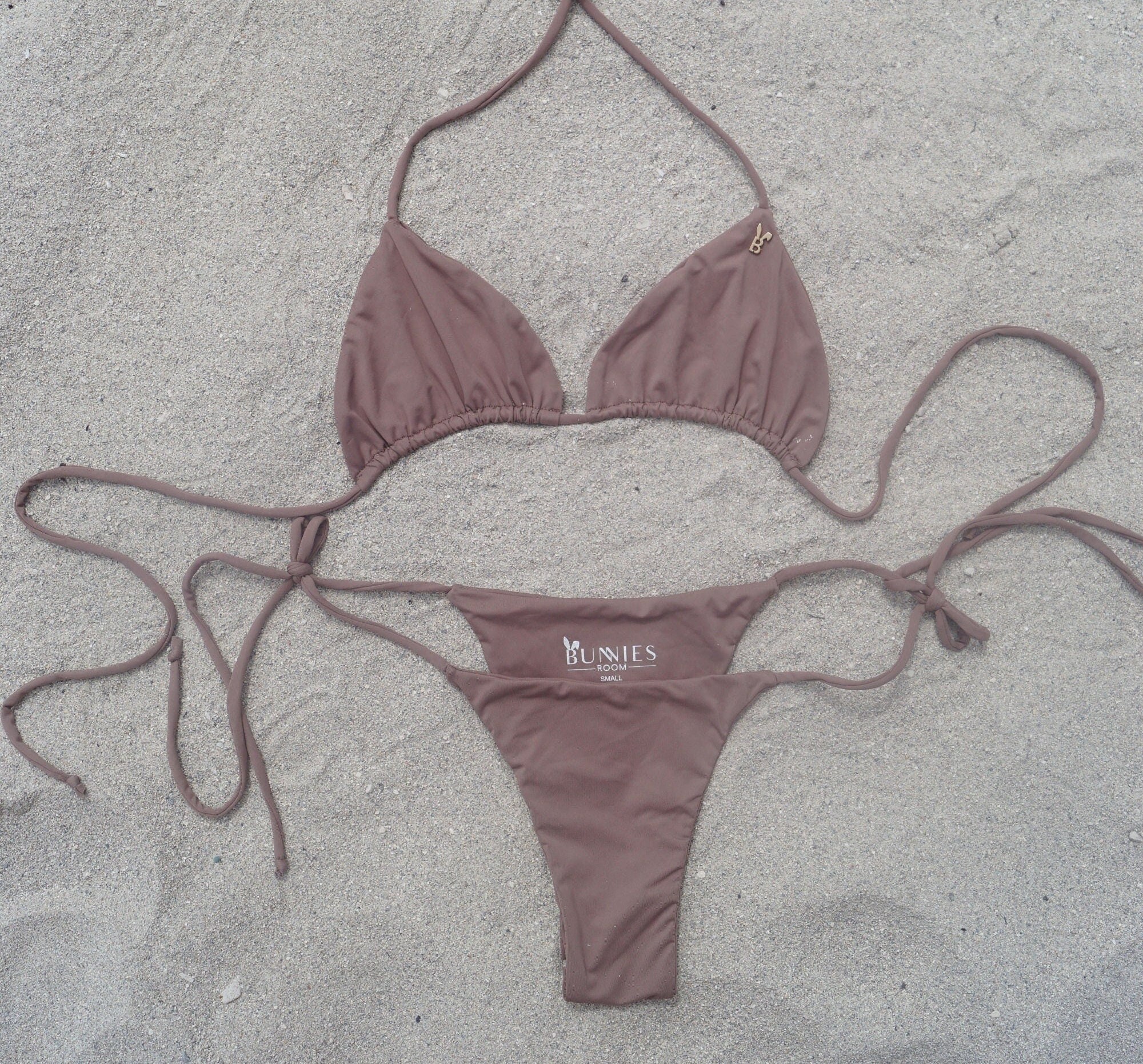 Buttery Soft Brown Tan Micro Bikini Set, Thong Bikini - Etsy