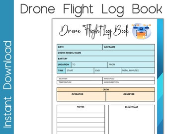 Drone Flight Log Book - Etsy