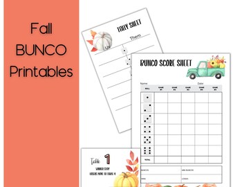 Fall Bunco Score Sheet Printable - Etsy