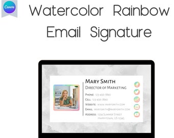 Rainbow Email Signature Template - Etsy