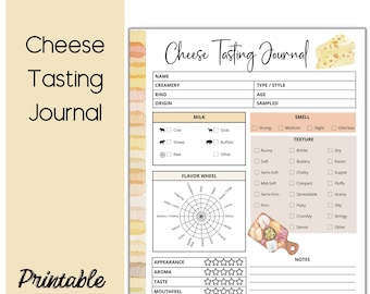 Printable Cheese Tasting Score Card for 6 Cheeses Cheese Tasting Wine ...