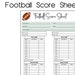 Football Score Card, Football Scoresheet - Etsy