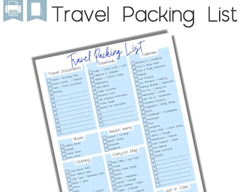 Travel Packing List | Compatible With Goodnotes, Notability Etc ...