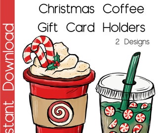 Holiday Printable Coffee Gift Card Holder - Latte Joy - Etsy
