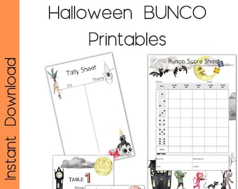 Printable Bunco Bundle Halloween Bunco Scorecard, Score Sheet, Bunko ...