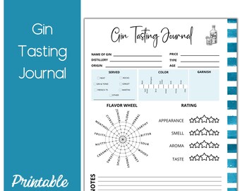 Gin Tasting Journal Printable Download Gin Review Log PDF Template ...