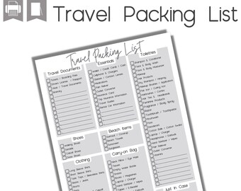 Travel Packing List Compatible With Goodnotes, Notability Etc Printable ...