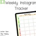 Weekly Instagram Tracker, Printable, Letter Size, Big HP - Etsy Canada