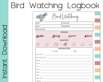 Bird Watching Log Book, Homeschool Bird Log, Bird Journal, Bird Watch ...