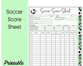 Soccer Score Card Soccer Scoresheet - Etsy