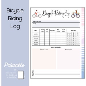 Bicycle Log Journal - Etsy