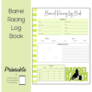 Barrel Racing Log Book, Barrel Racing Record Book, Horse Gifts, Horse ...