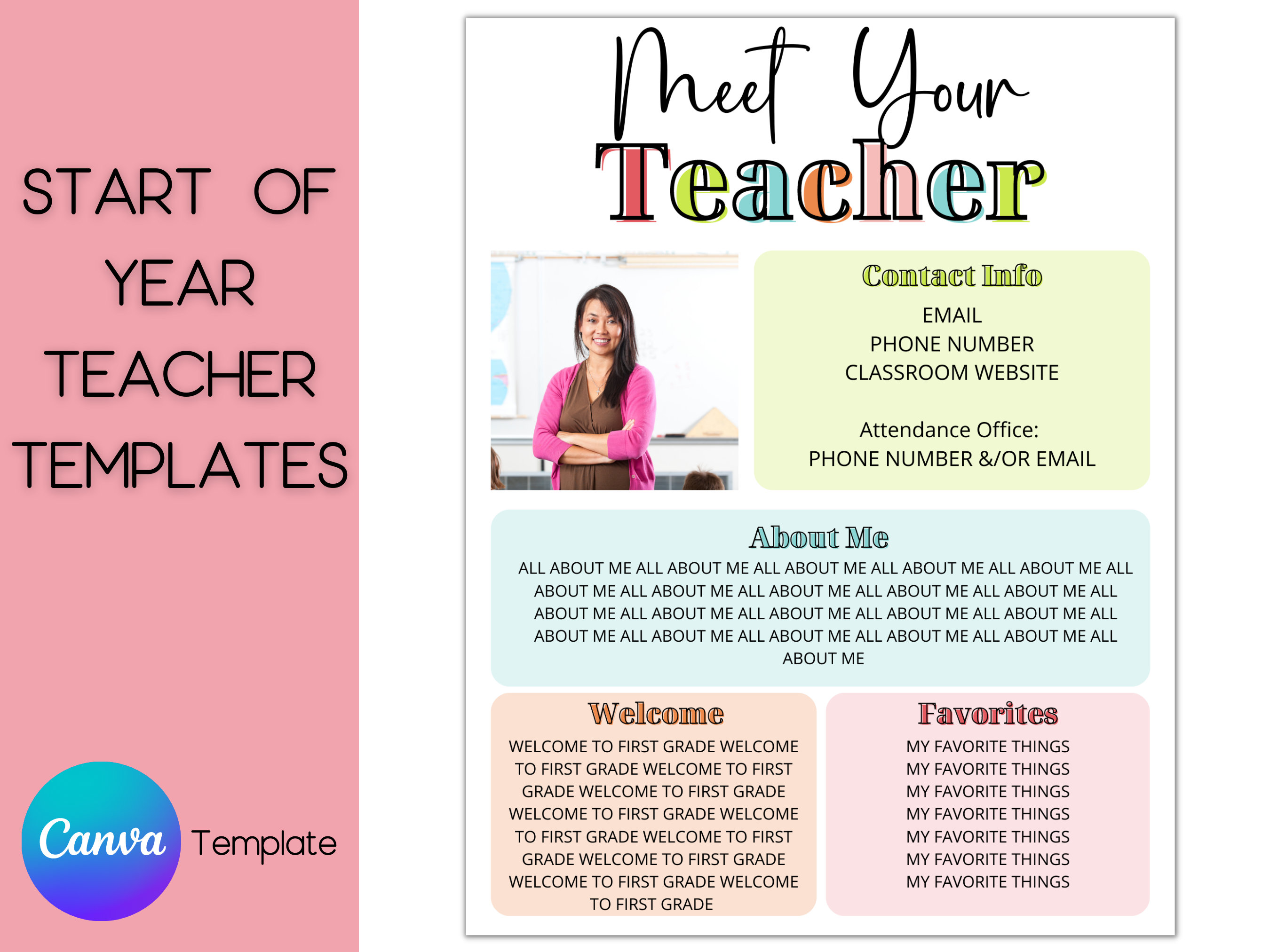 Teacher Template Pack, Editable Meet the Teacher Template Pack, Back to ...
