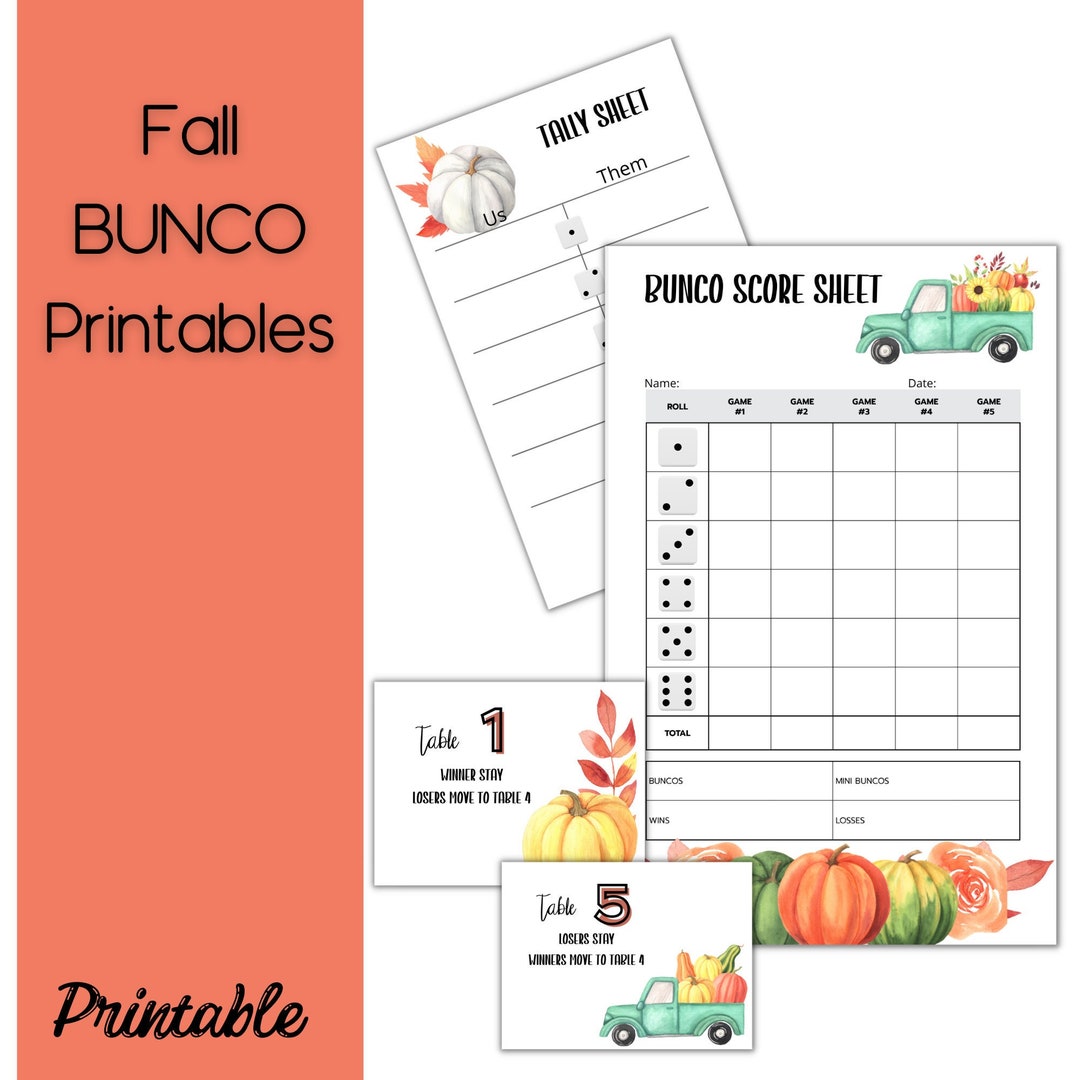 Fall Printable Bunco Bundle - Etsy