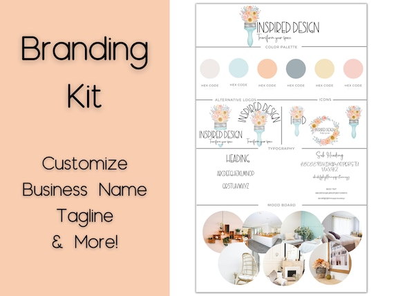 Branding Package Brand Kit Branding Kit Feminine Logo - Etsy