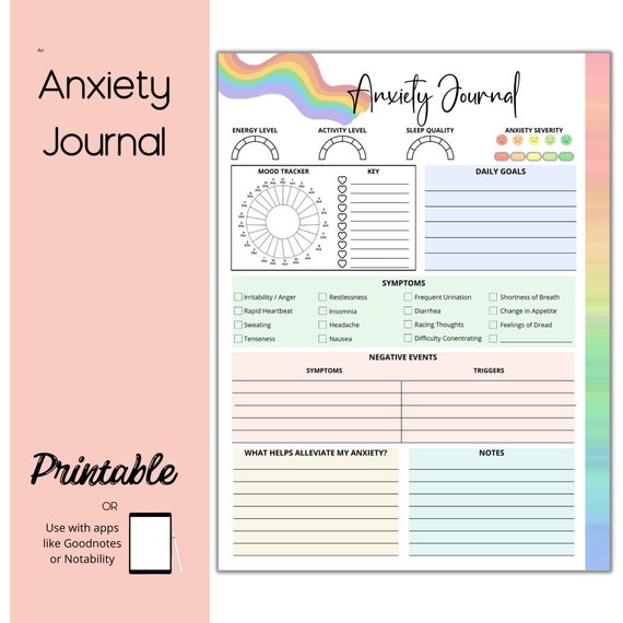 Anxiety Journal Therapy Journal Mental Health Journal Self - Etsy
