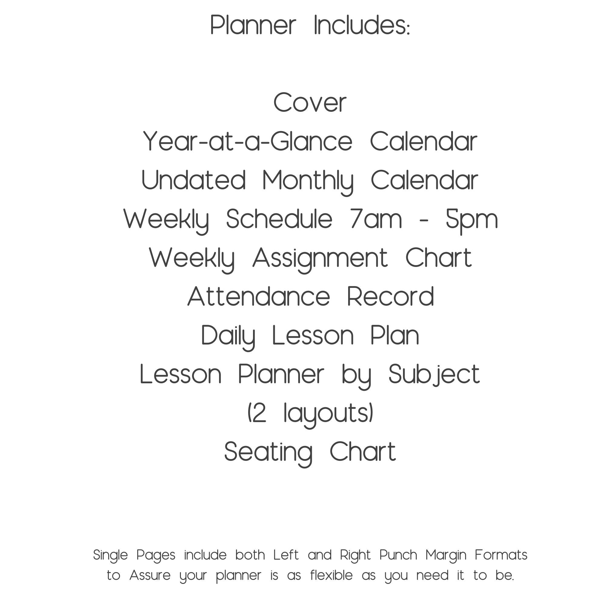 Teacher Planner Printable, Undated Planner, Lesson Planner, Academic ...