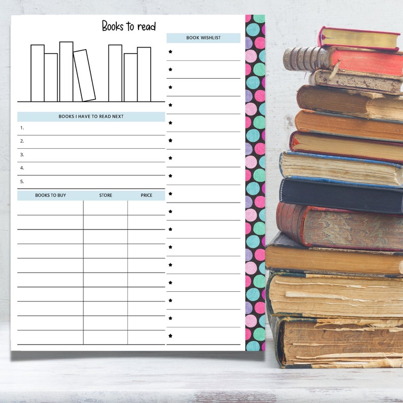 Books to Read, Reading Planner, Printable Planner Page, Classic HP - Etsy