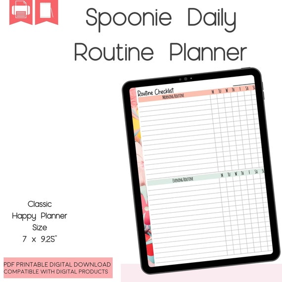 Daily Routine Tracker Daily Habit Tracker Classic HP | Etsy
