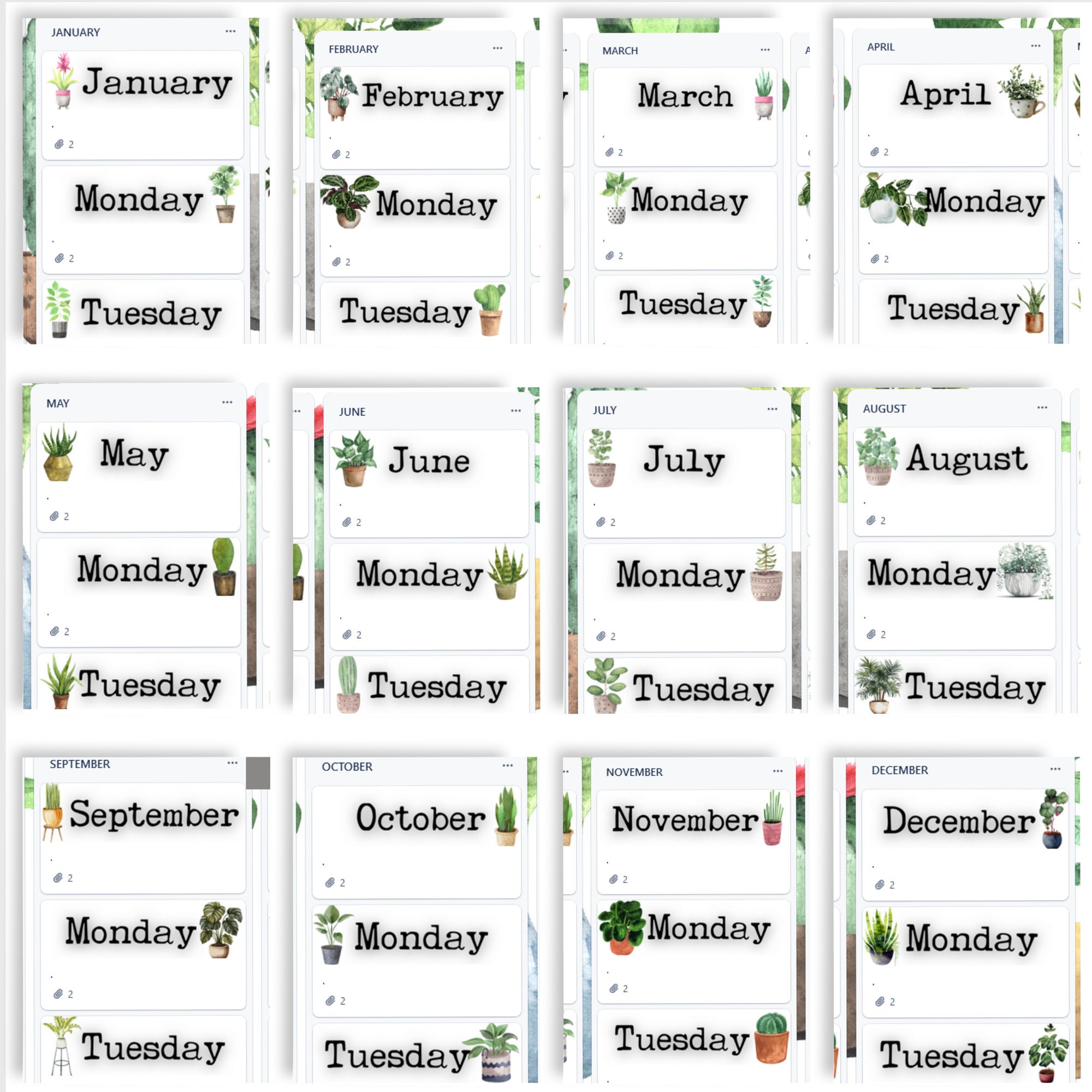 Plant Lover's Trello Cover Cards - Instantly Transform Your Workflow ...