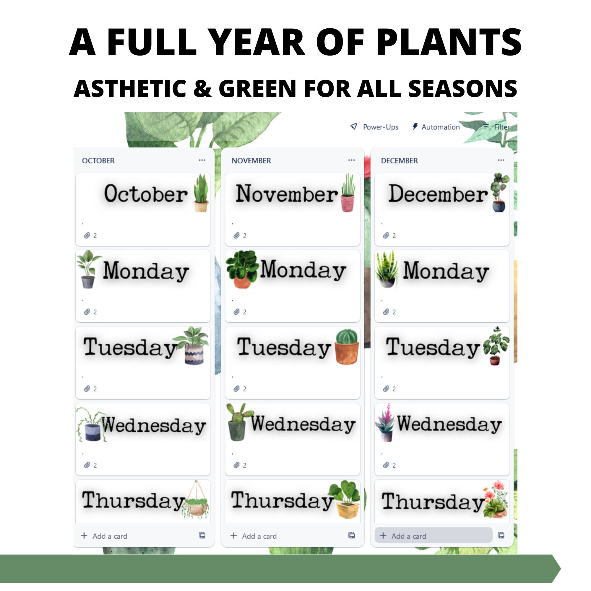 Plant Lover's Trello Cover Cards - Instantly Transform Your Workflow ...