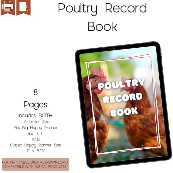 Chicken Record Book Poultry Record Book Chicken Journal 4H | Etsy