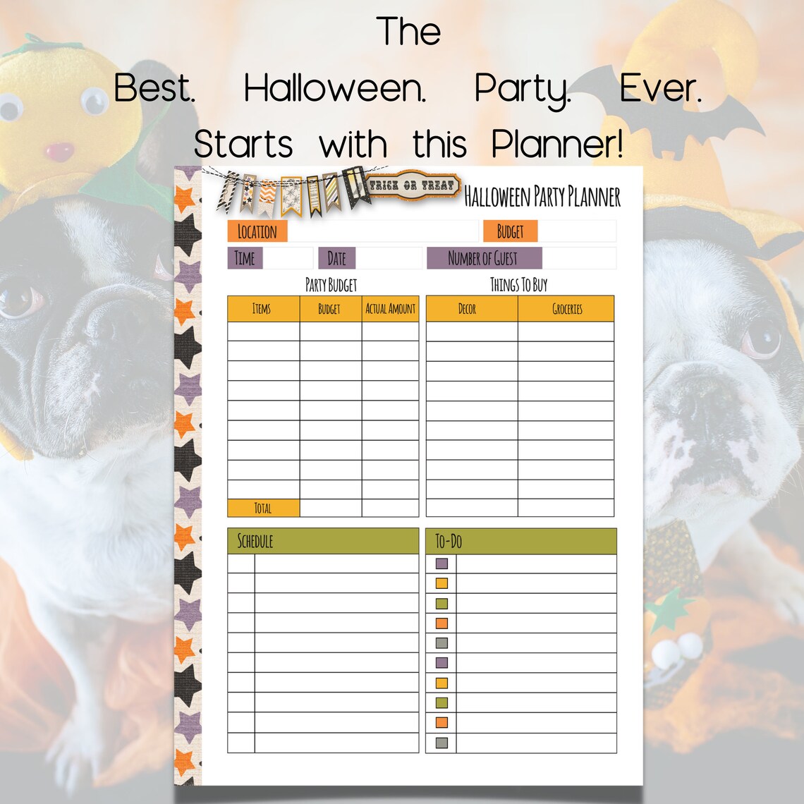 Halloween Party Planner, Party Planner Worksheet, Halloween Party ...