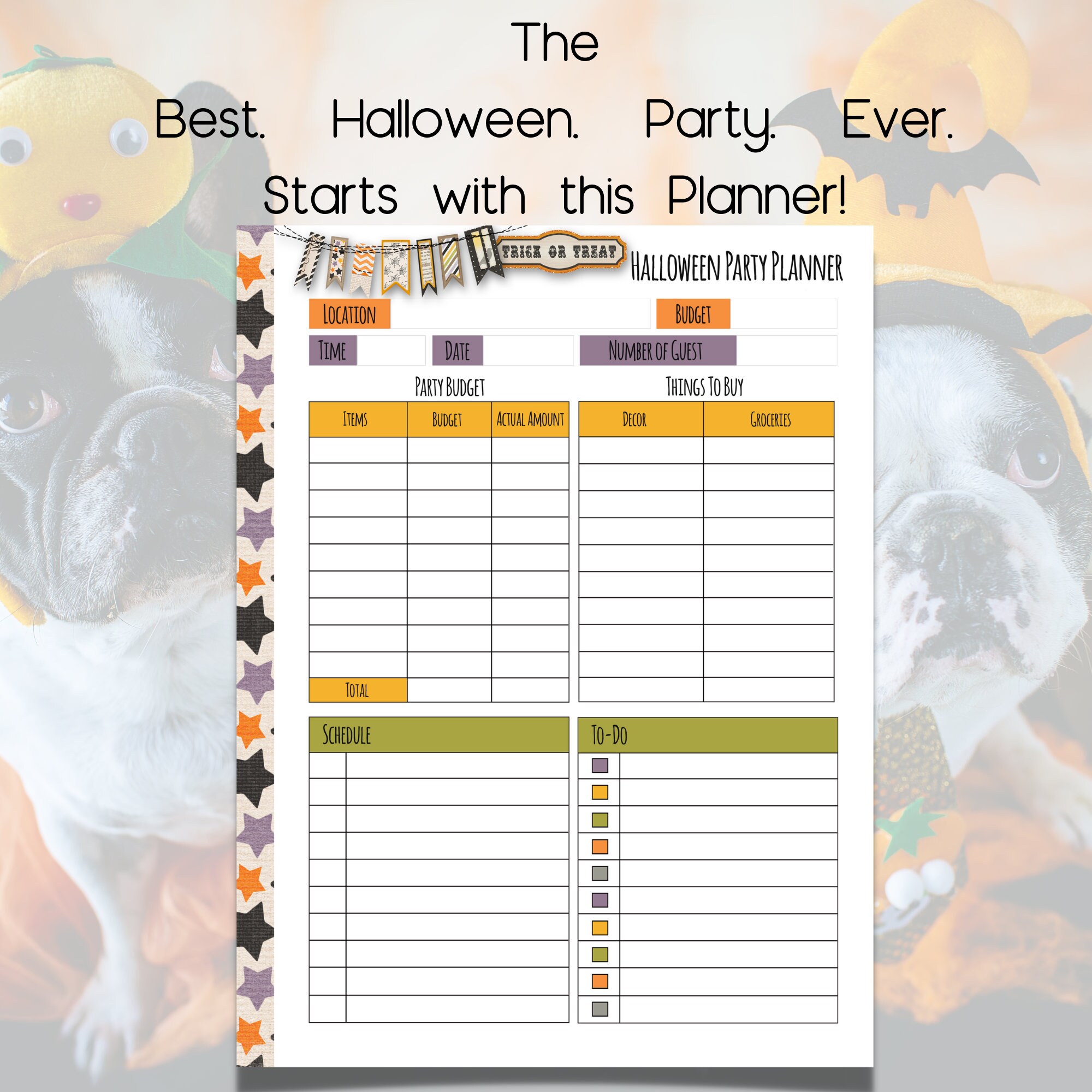 Halloween Party Planner, Party Planner Worksheet, Halloween Party ...
