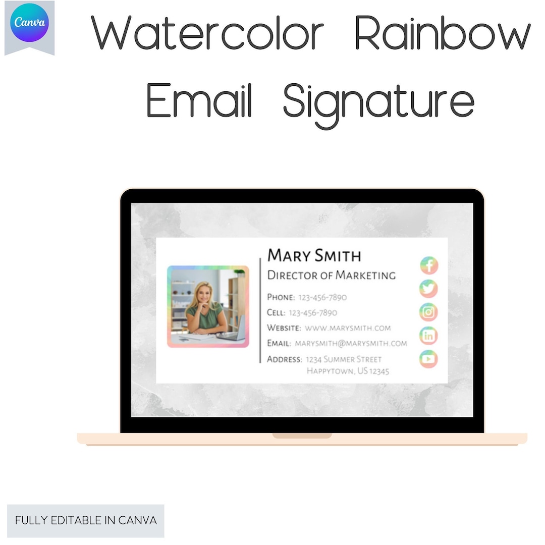 Email Signature, Email Signature Template, Editable Canva Signature ...