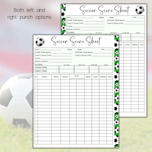 Soccer Score Card, Soccer Scoresheet - Etsy