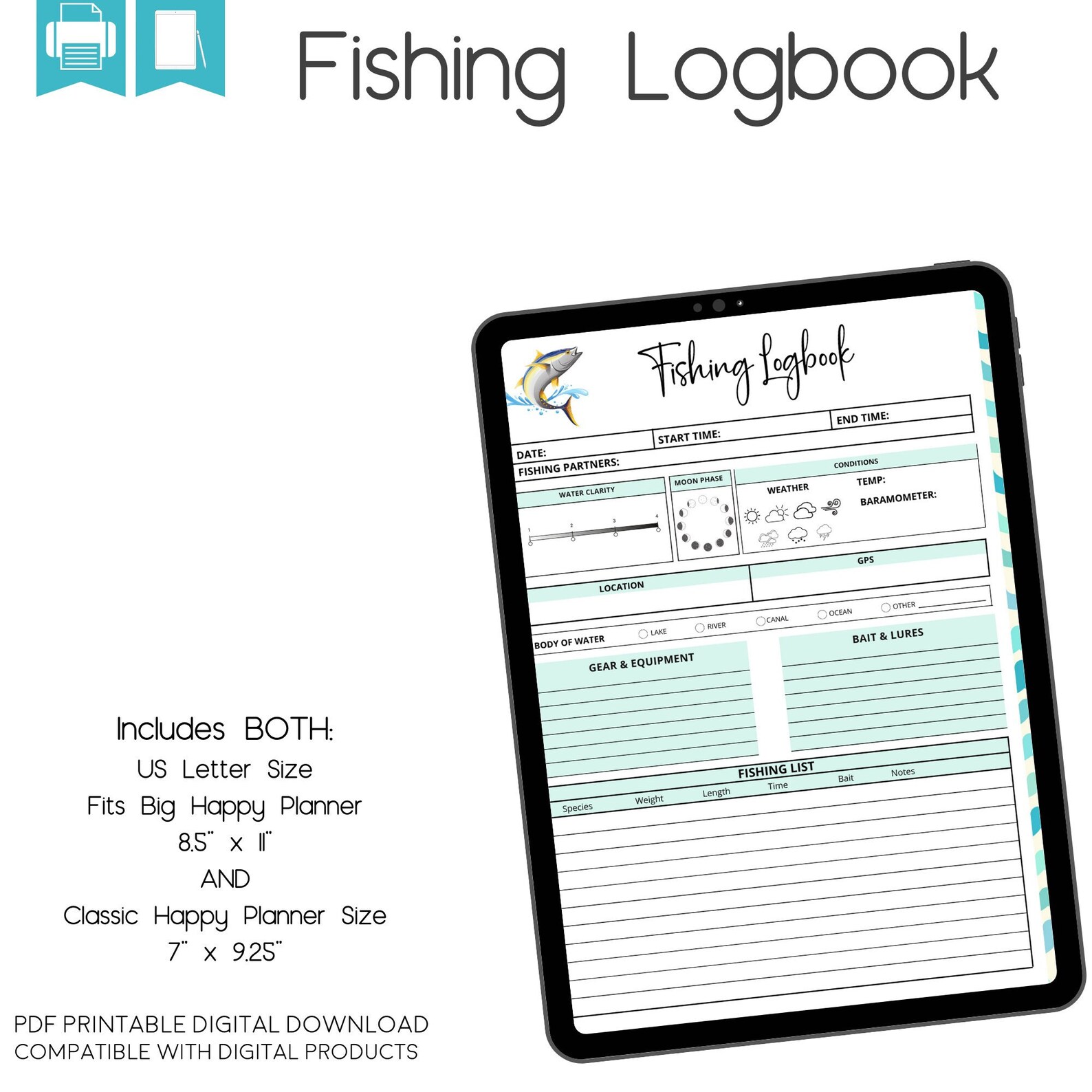 Fishing Journal, Fly Fishing Journal - Etsy