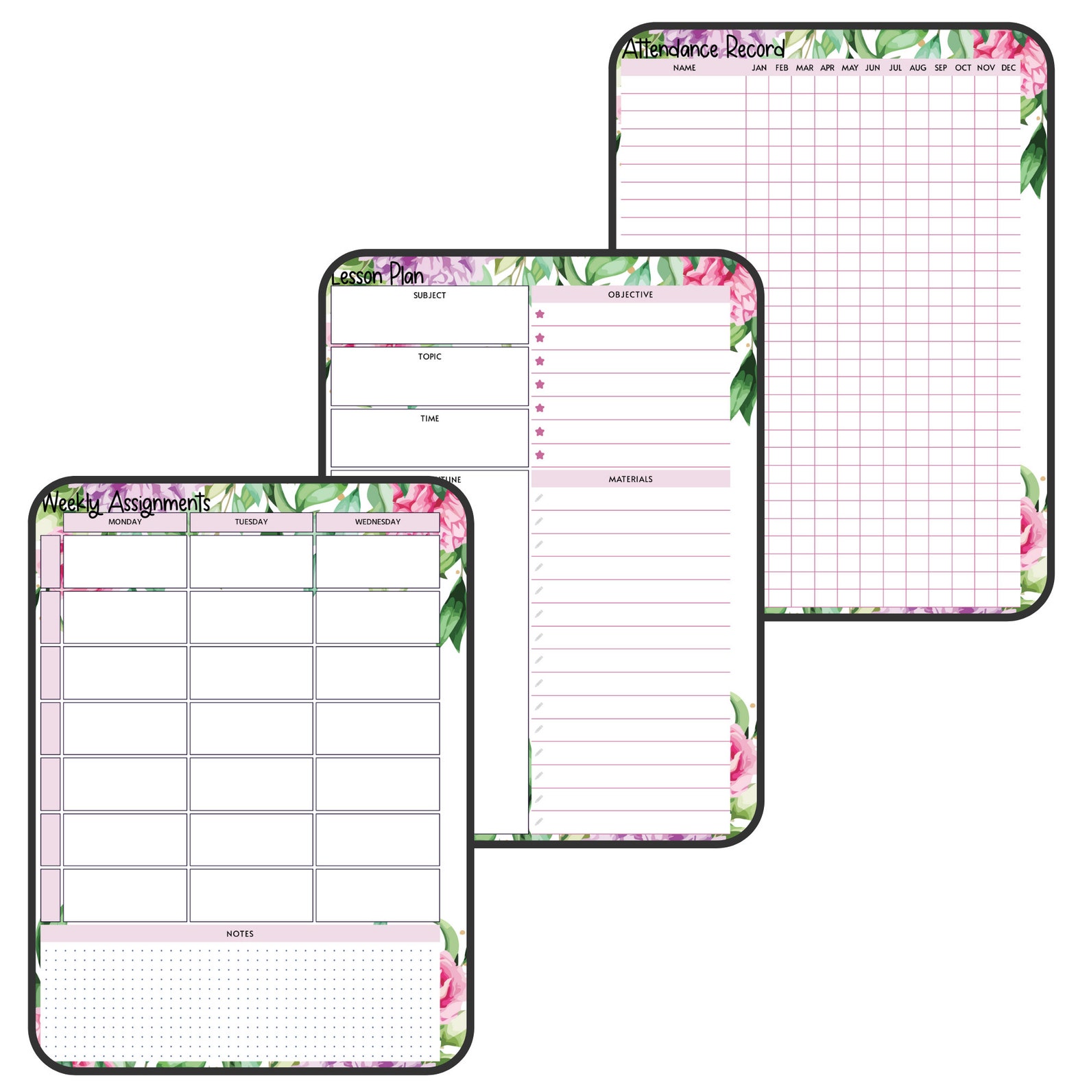 Teacher Planner Printable, Undated Planner, Lesson Planner, Academic ...