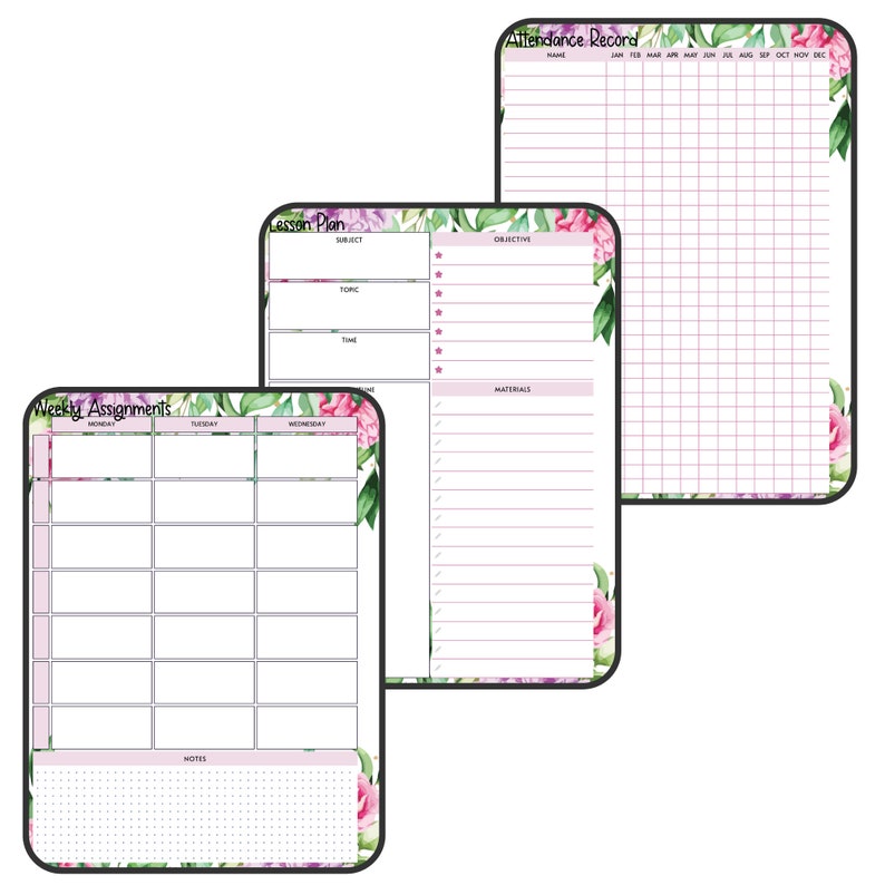 Teacher Planner Printable, Undated Planner, Lesson Planner, Academic ...