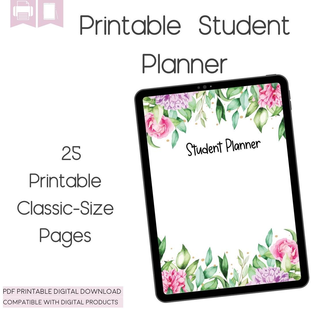 Student Planner Printable, Academic Planner for Students, School ...