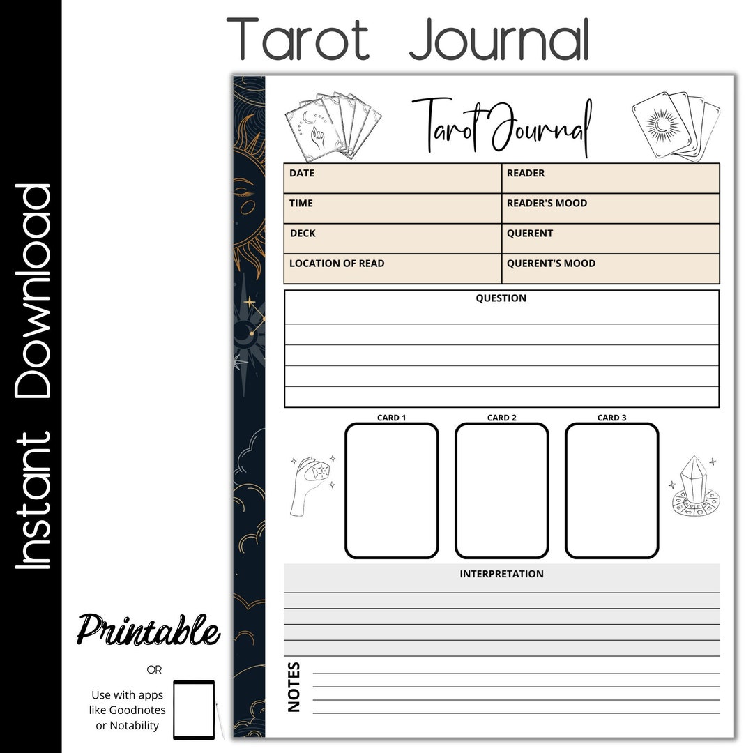 Tarot Journal, Tarot Reading Tracker, Tarot Workbook - Etsy