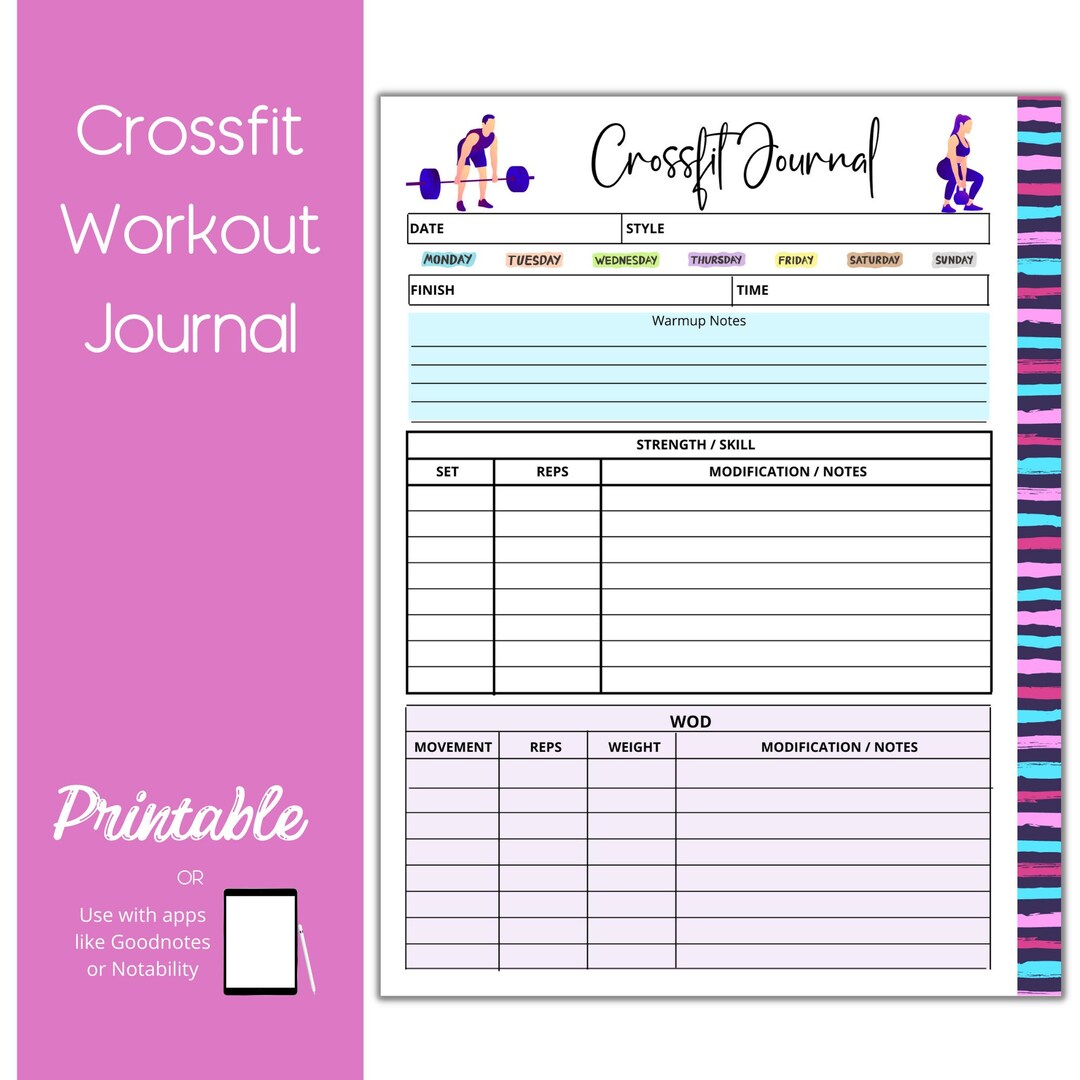 Crossfit Workout Journal, Weightlifting Journal, Fitness Journal ...