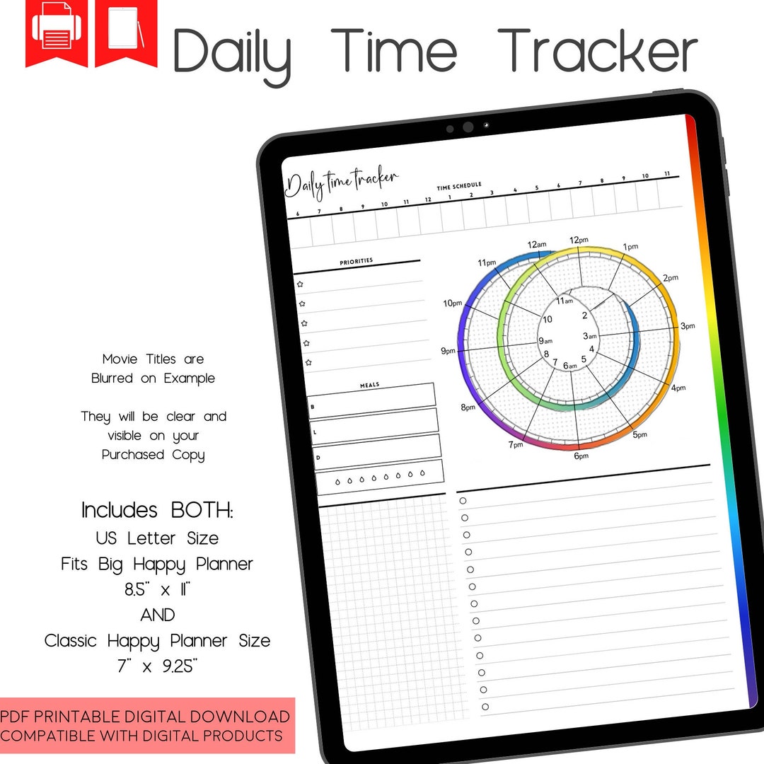 Time Tracker, Daily Time Tracker, Time Management - Etsy
