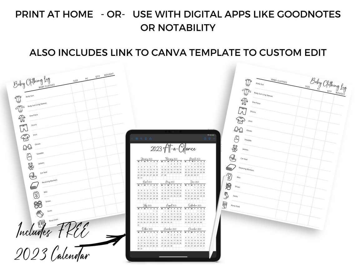 Baby Clothes Tracker, Baby Clothing Inventory Tracker, Closet Inventory ...
