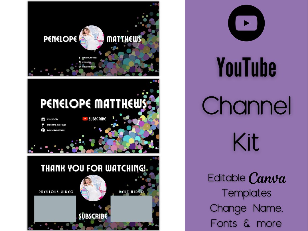 Youtube Channel Kit, Youtube Branding Kit, Youtube Template - Etsy