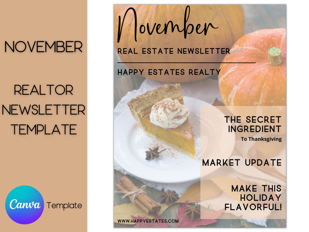 Real Estate November Newsletter, Real Estate Marketing, Realtor ...