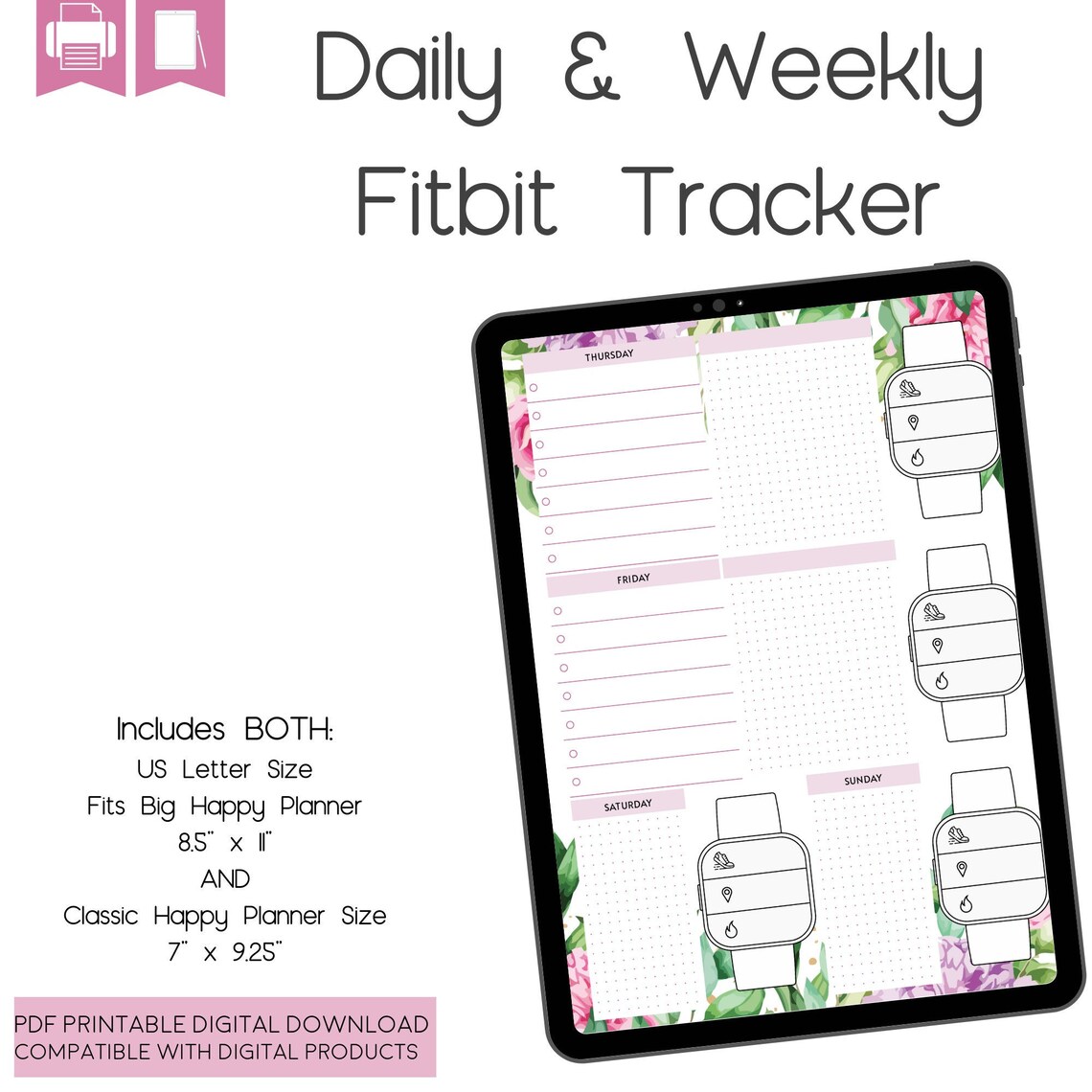 Step Count Planner Printable, Fitbit Steps Tracker, Fitbit Tracker Page ...