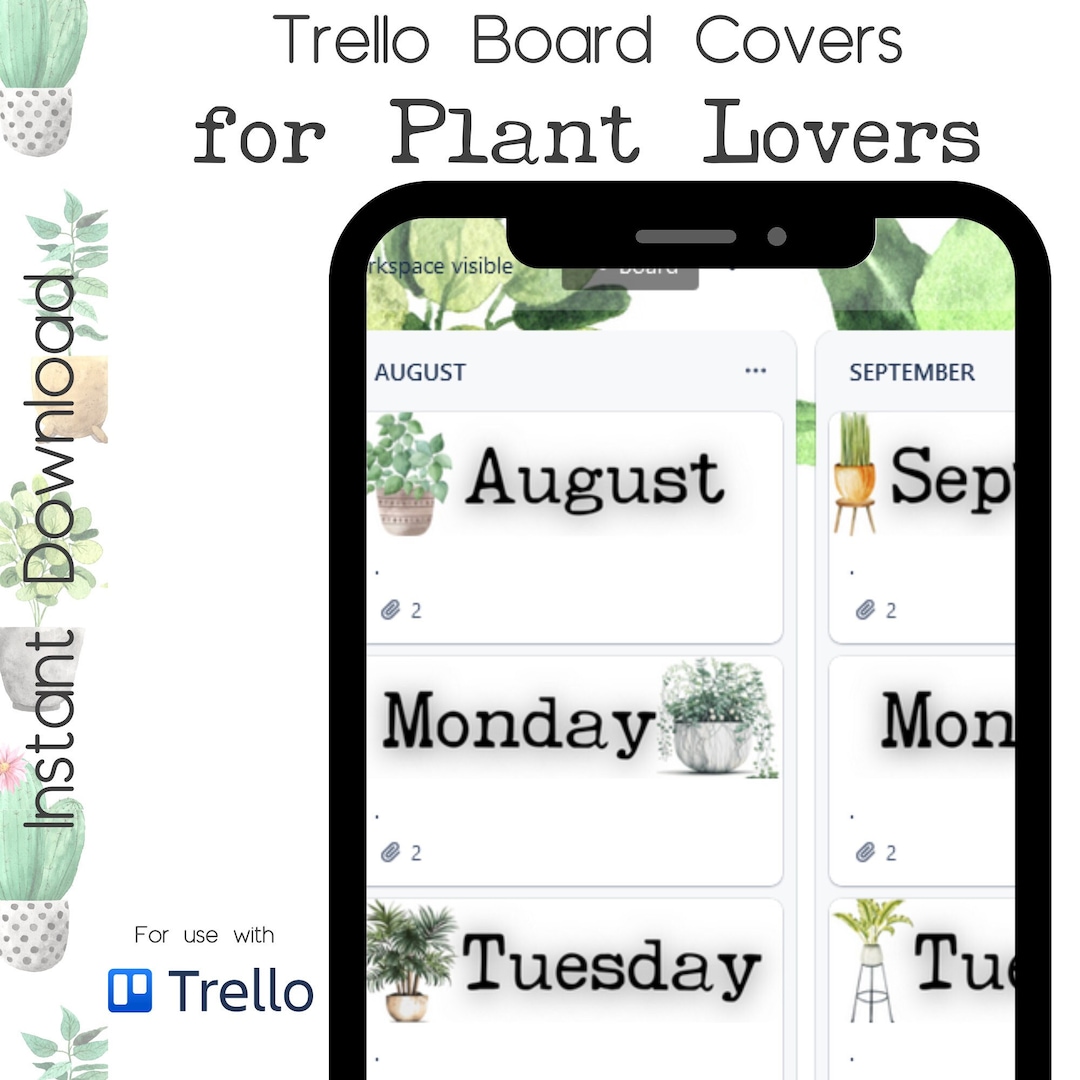 Plant Lover's Trello Cover Cards - Instantly Transform Your Workflow ...