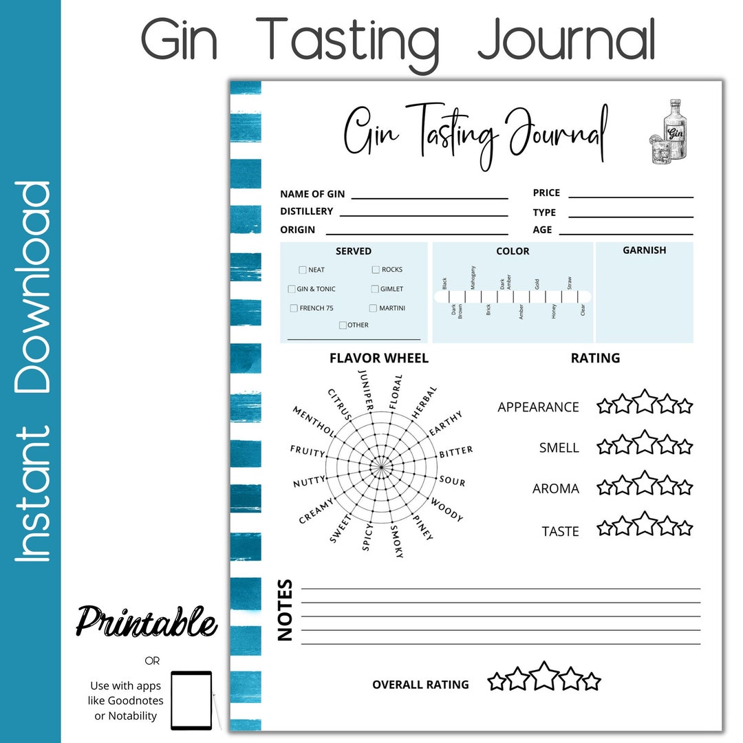 Gin Tasting Journal - Etsy