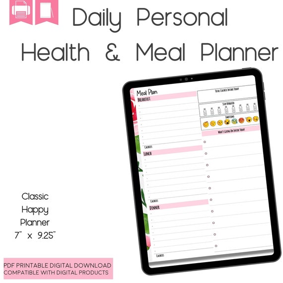Meal Planner Portion Control Planner Diet Planner Health | Etsy