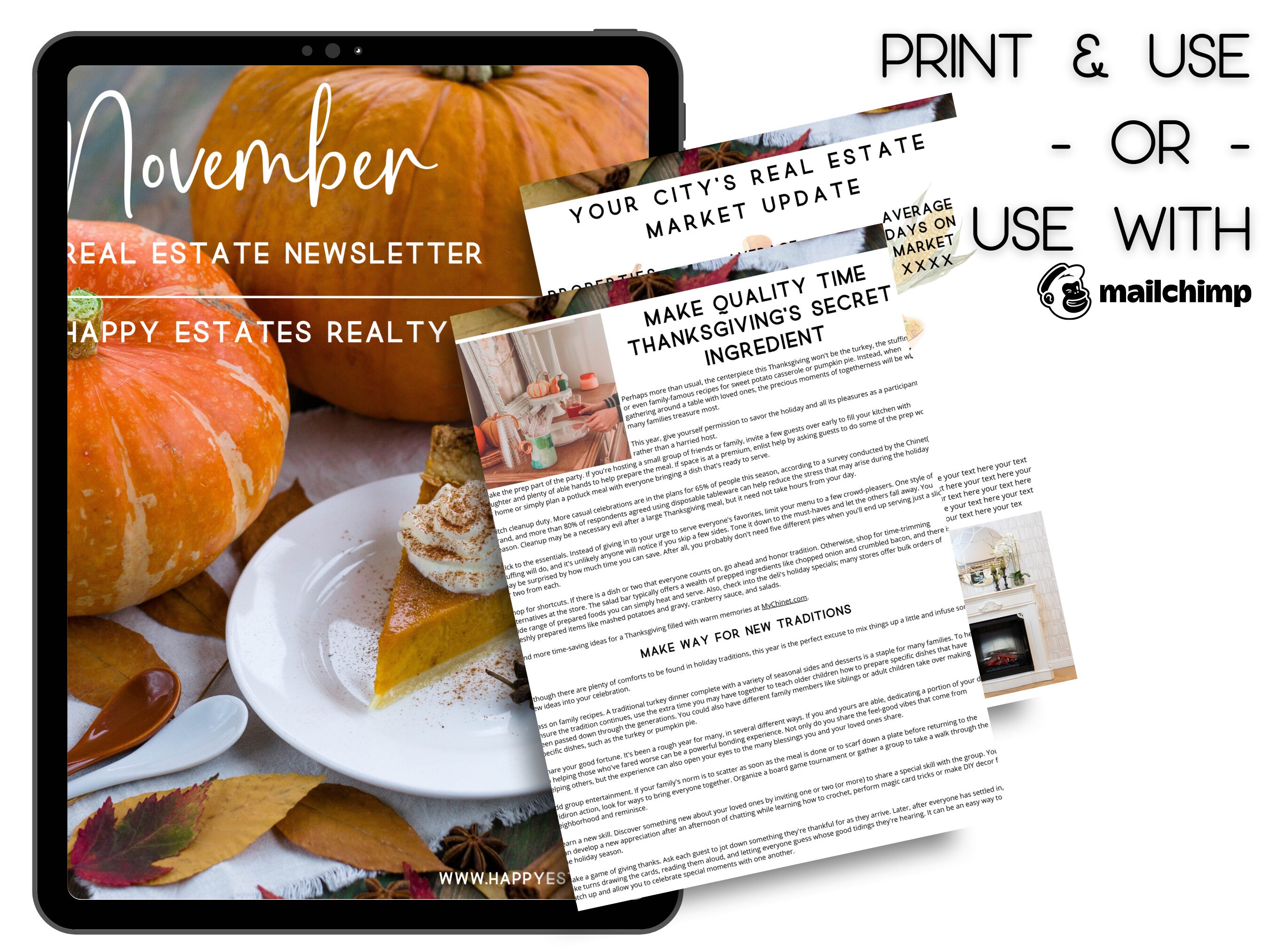 Real Estate November Newsletter, Real Estate Marketing, Realtor ...