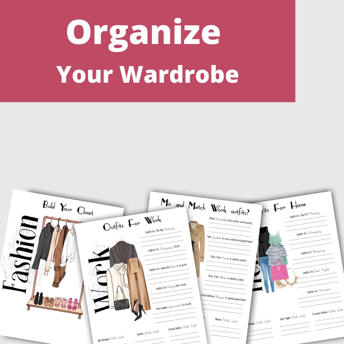 Printable Wardrobe Planner, Outfit Planner - Etsy