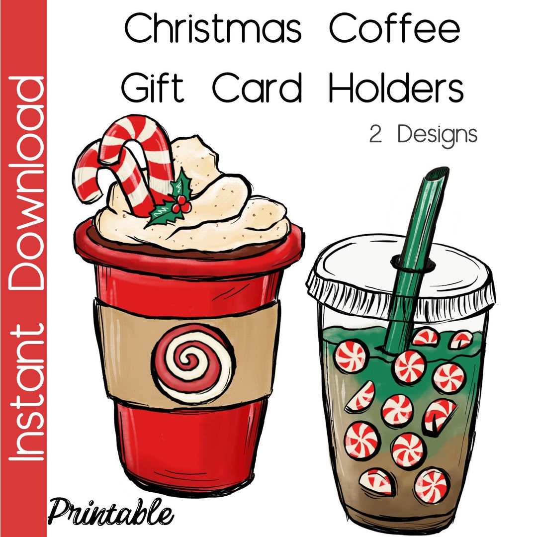 Printable Christmas Coffee Gift Card Holder - Etsy