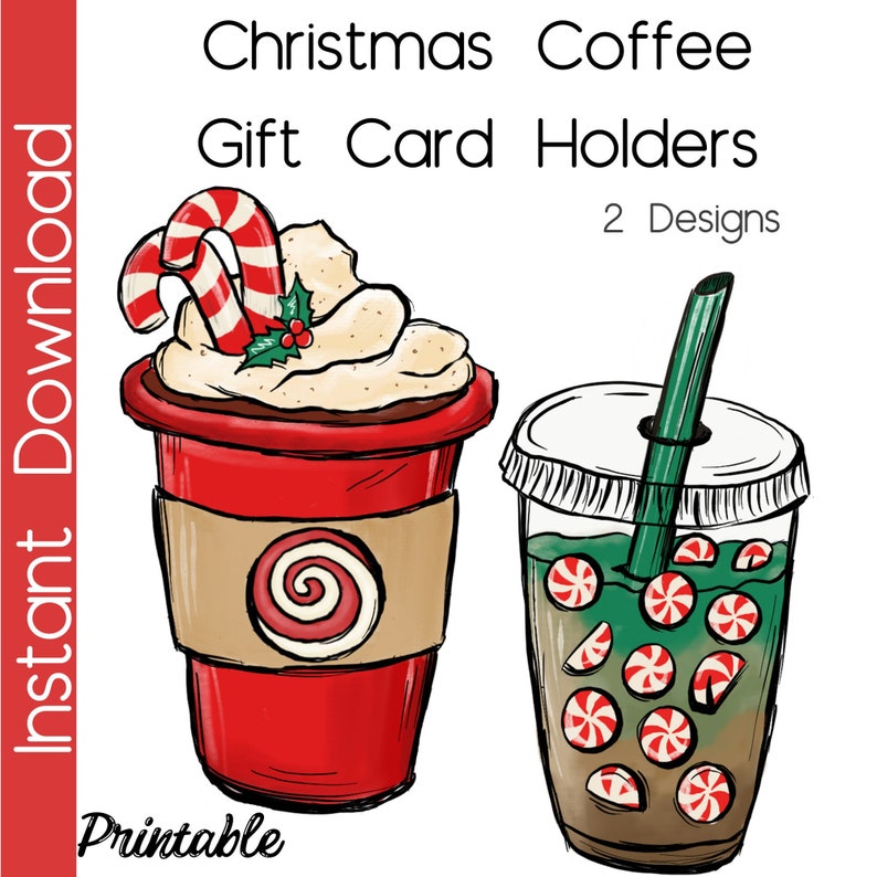 Printable Christmas Coffee Gift Card Holder - Etsy