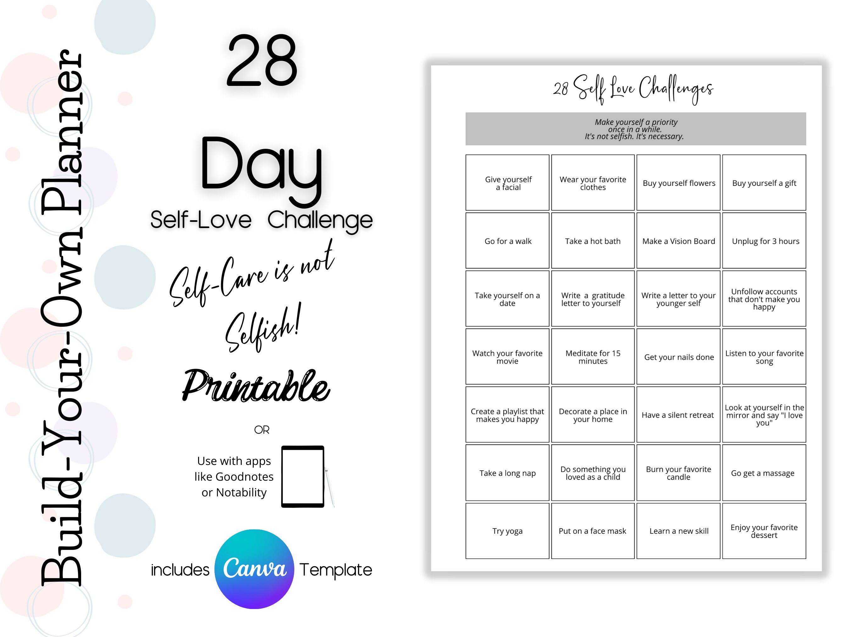 28 Day Self Care Challenge, 28 Day Self Love Challenge, Self Care for ...