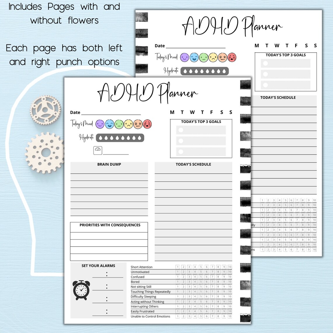 ADHD Symptom Tracker, Mental Health, ADHD Medication Tracker, Printable ...